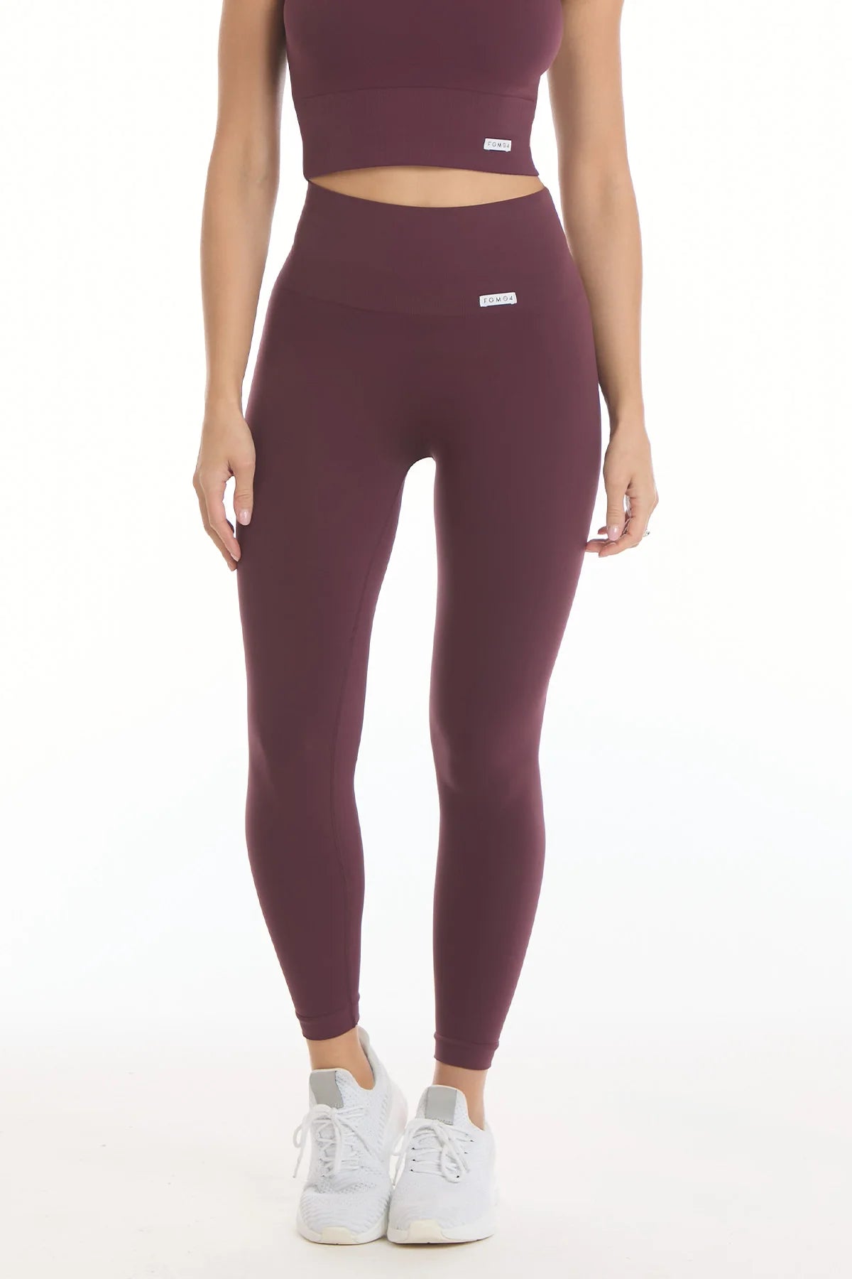Leggings Senza Cuciture Basic Fascione Alto Viola Melanzana